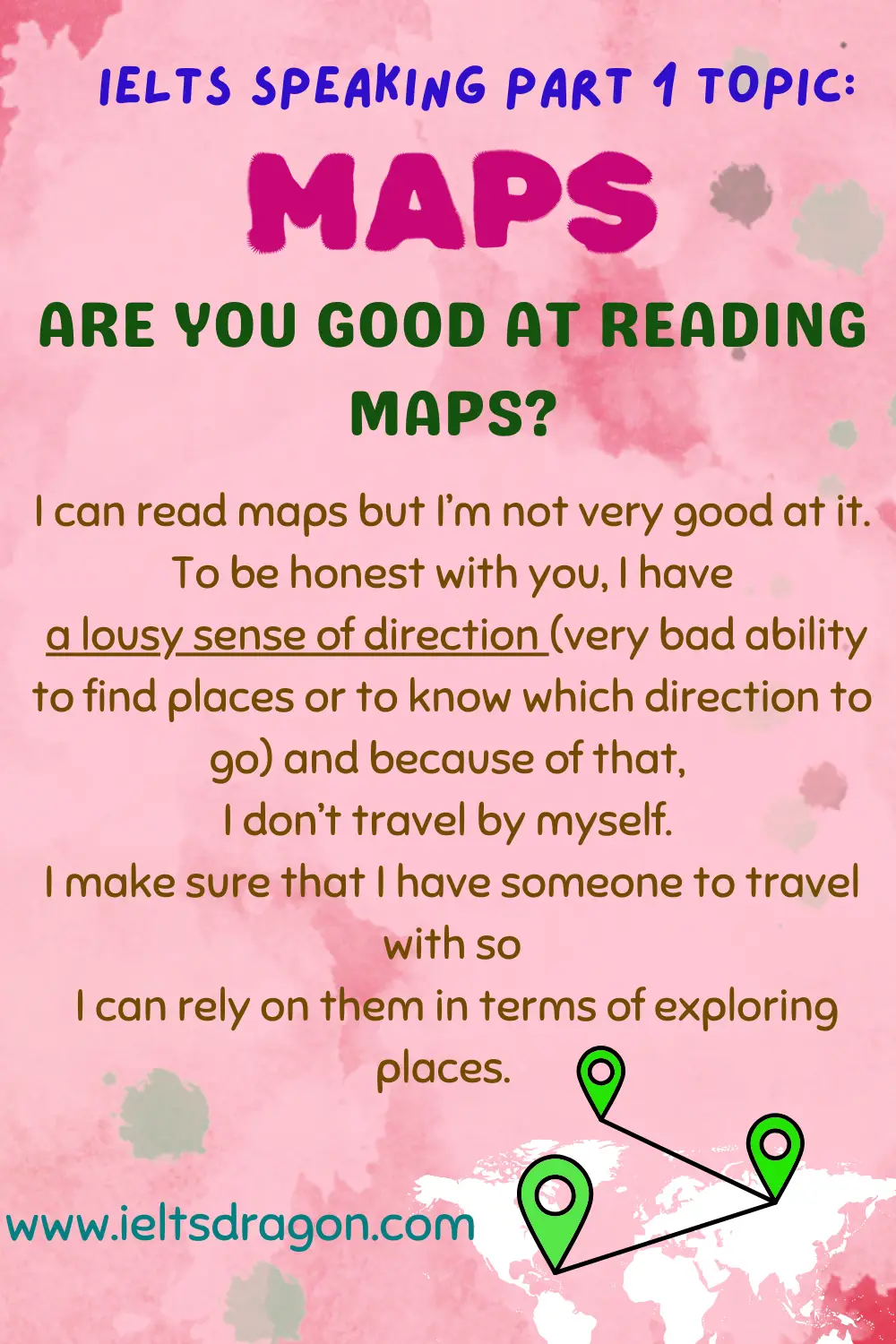 IELTS SPEAKING PART 1: MAPS [ANSWERS] - ieltsDragon-BAND 9.0 Getter!