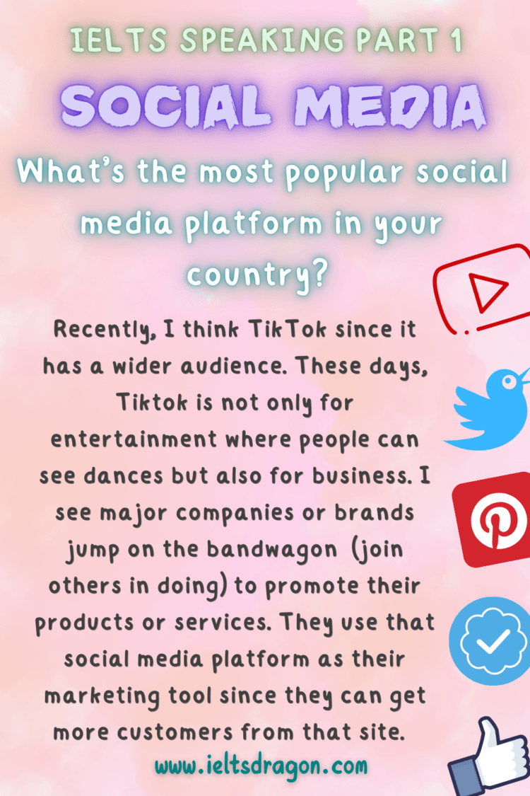 IELTS SPEAKING PART 1: SOCIAL MEDIA [ANSWERS] - ieltsDragon-BAND 9.0 ...